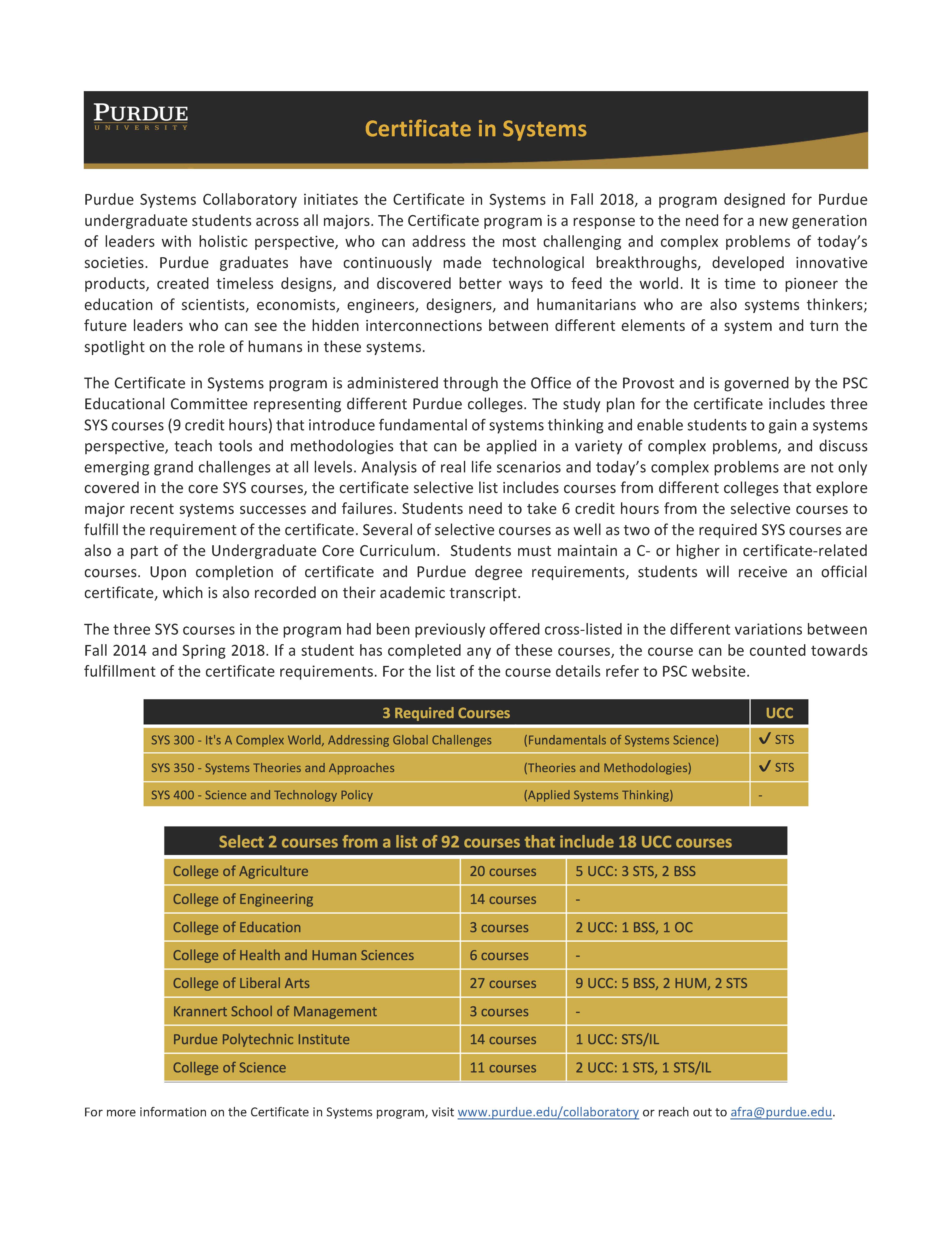 Certificate in Systems – PurdueME.com