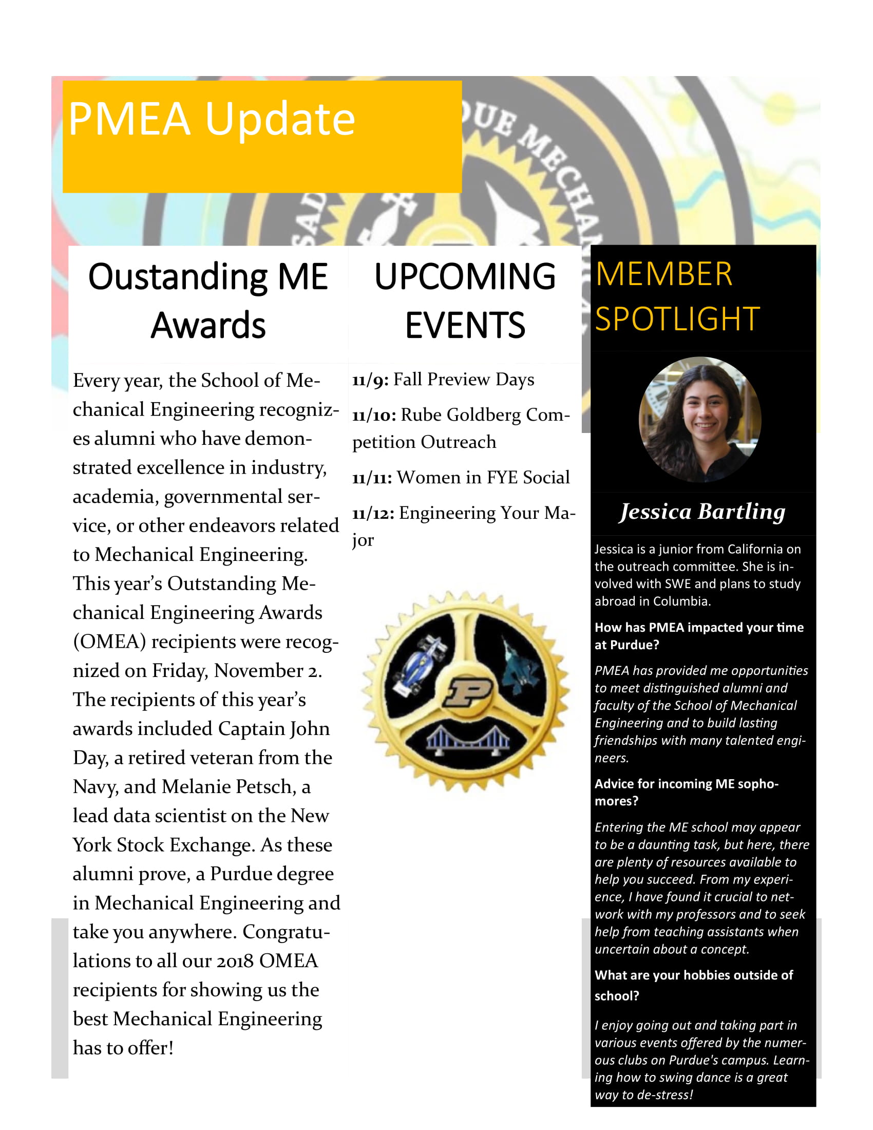 November PMEA Update – PurdueME.com