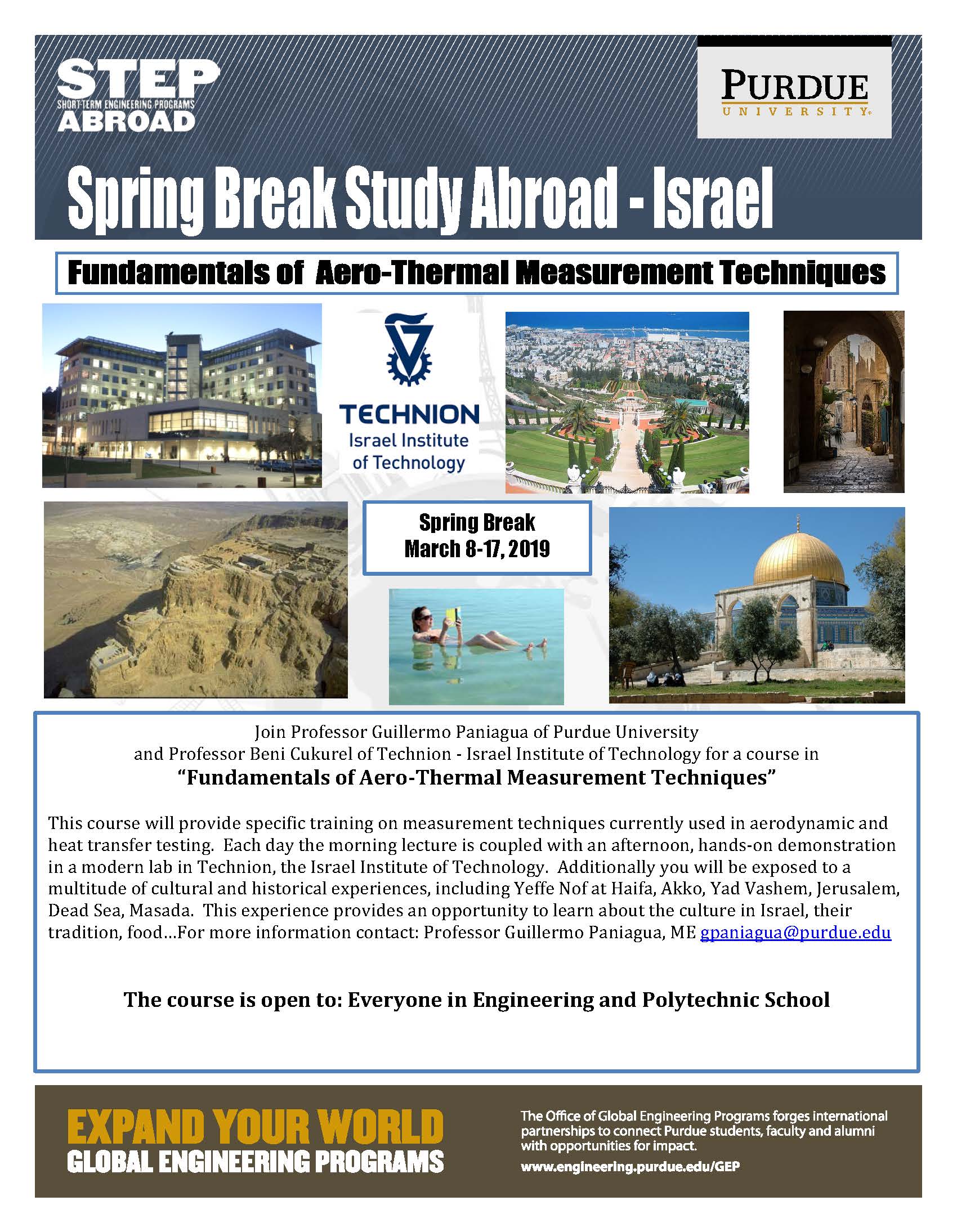 Study Abroad in Israel (TE) – Seats Still Available! – PurdueME.com