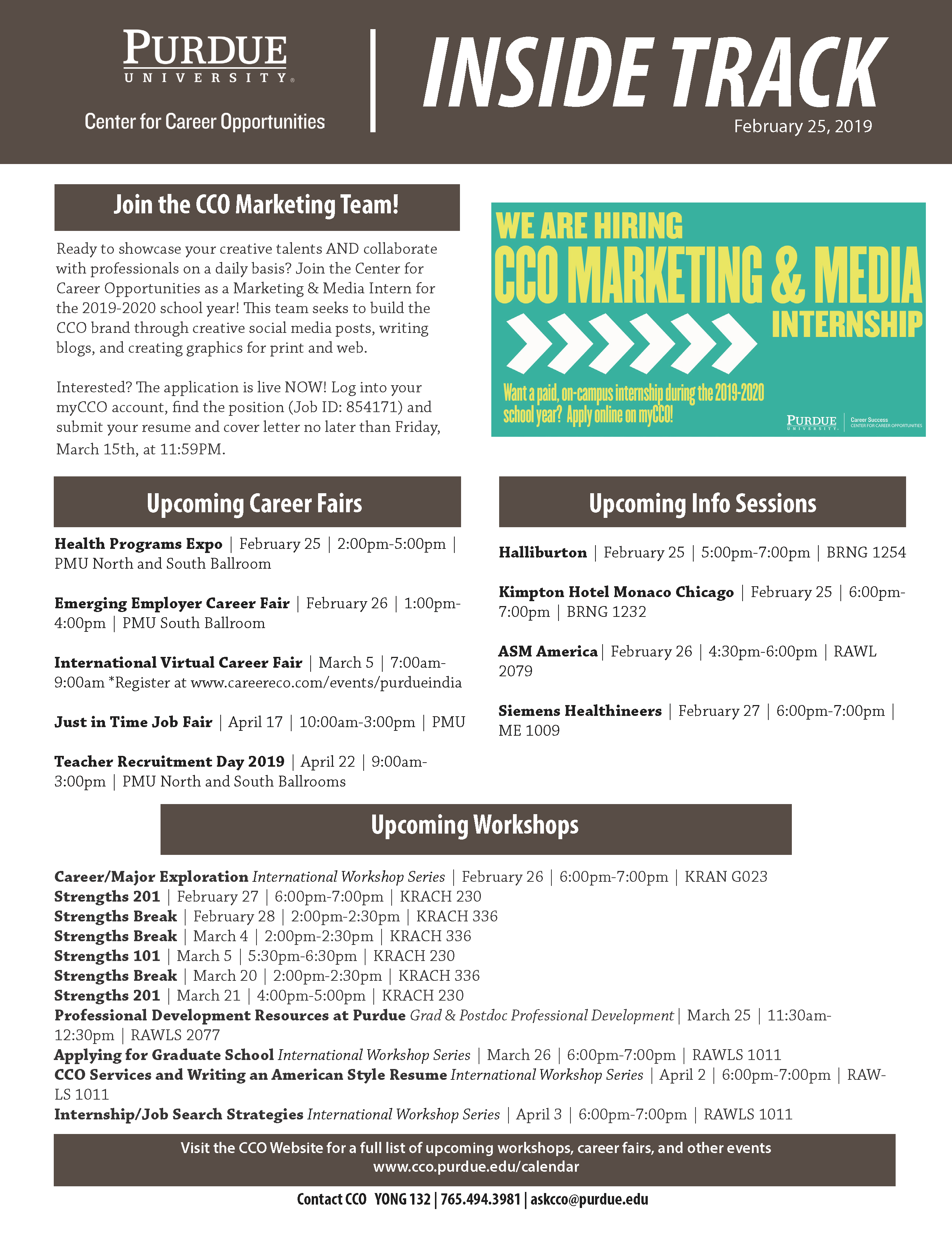 CCO Inside Track | February 25th – PurdueME.com