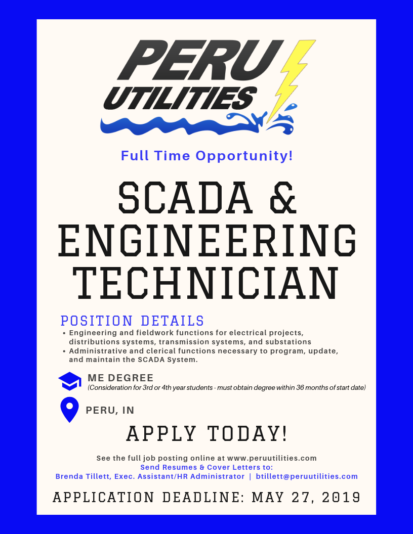 SCADA & Engineering Technician – Peru Utilities | Apply by May 27th ...