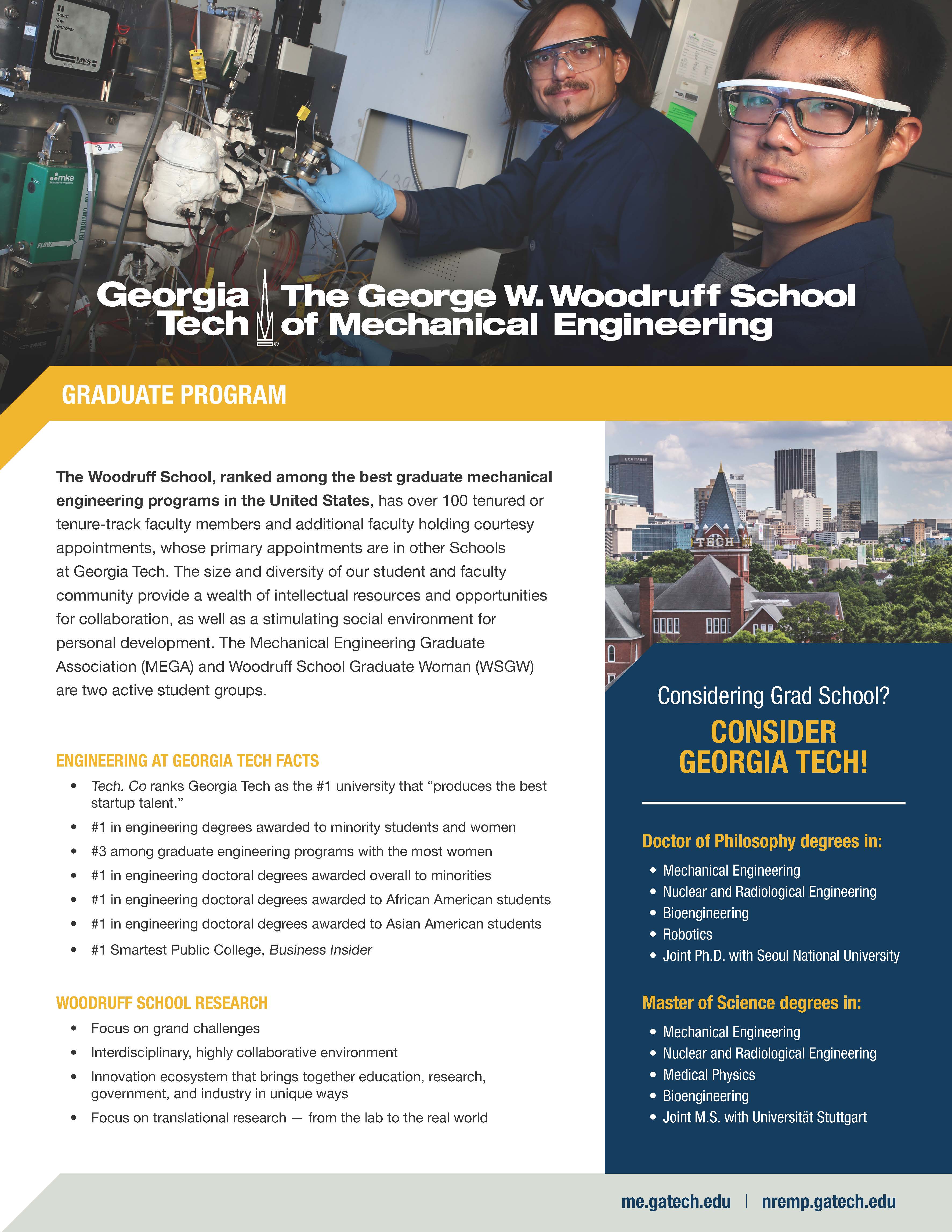 Georgia Tech Graduate Study in Mechanical Engineering Recruitment ...
