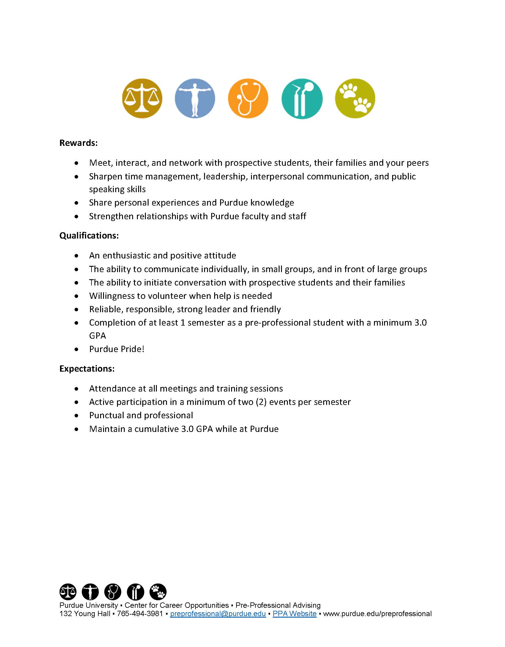 Pre-Professional Advising Ambassadors – PurdueME.com