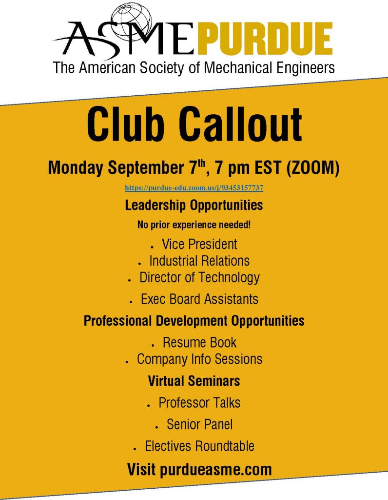 ASME Club Callout – PurdueME.com