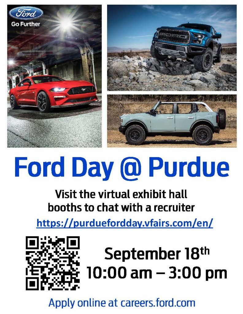 Ford (Virtual) Day @ Purdue – 9/18 – PurdueME.com