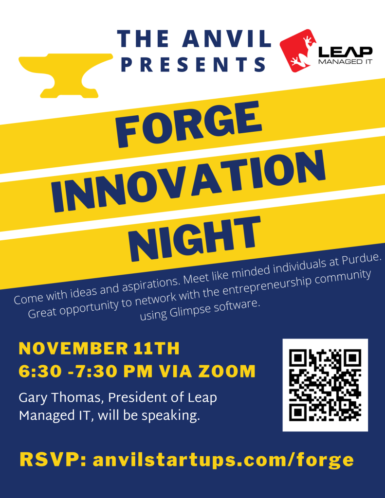 Forge Innovation Night – 11/11 – PurdueME.com