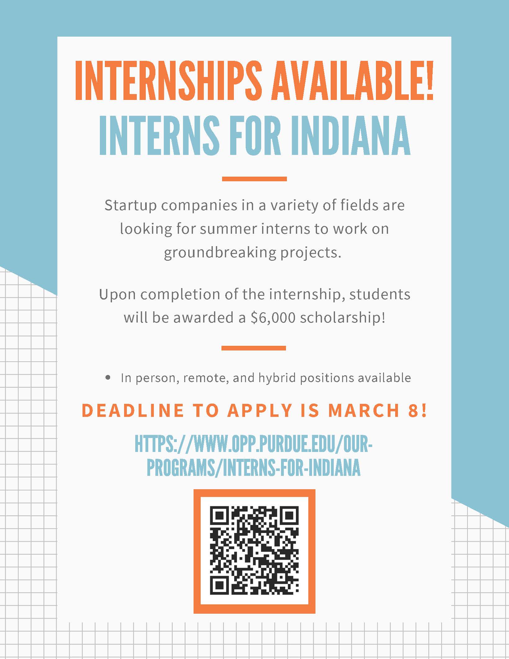 Internships Available: Interns for Indiana – Undergraduate Blog