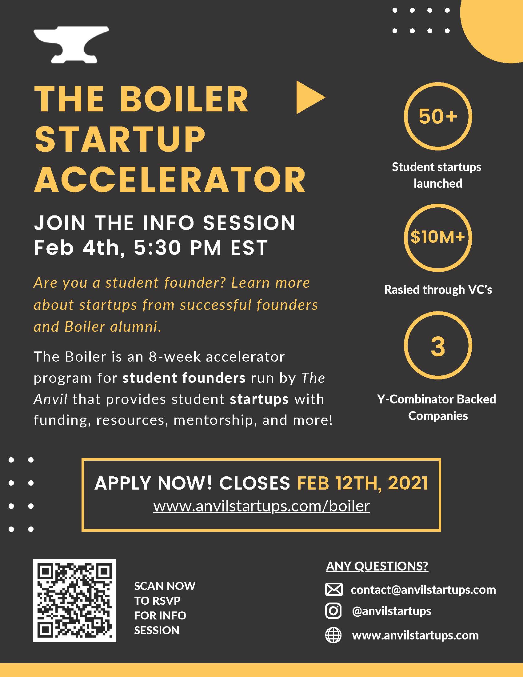 The Boiler Startup Accelerator 2021 Info Session Feb. 4 @ 5:30PM ...