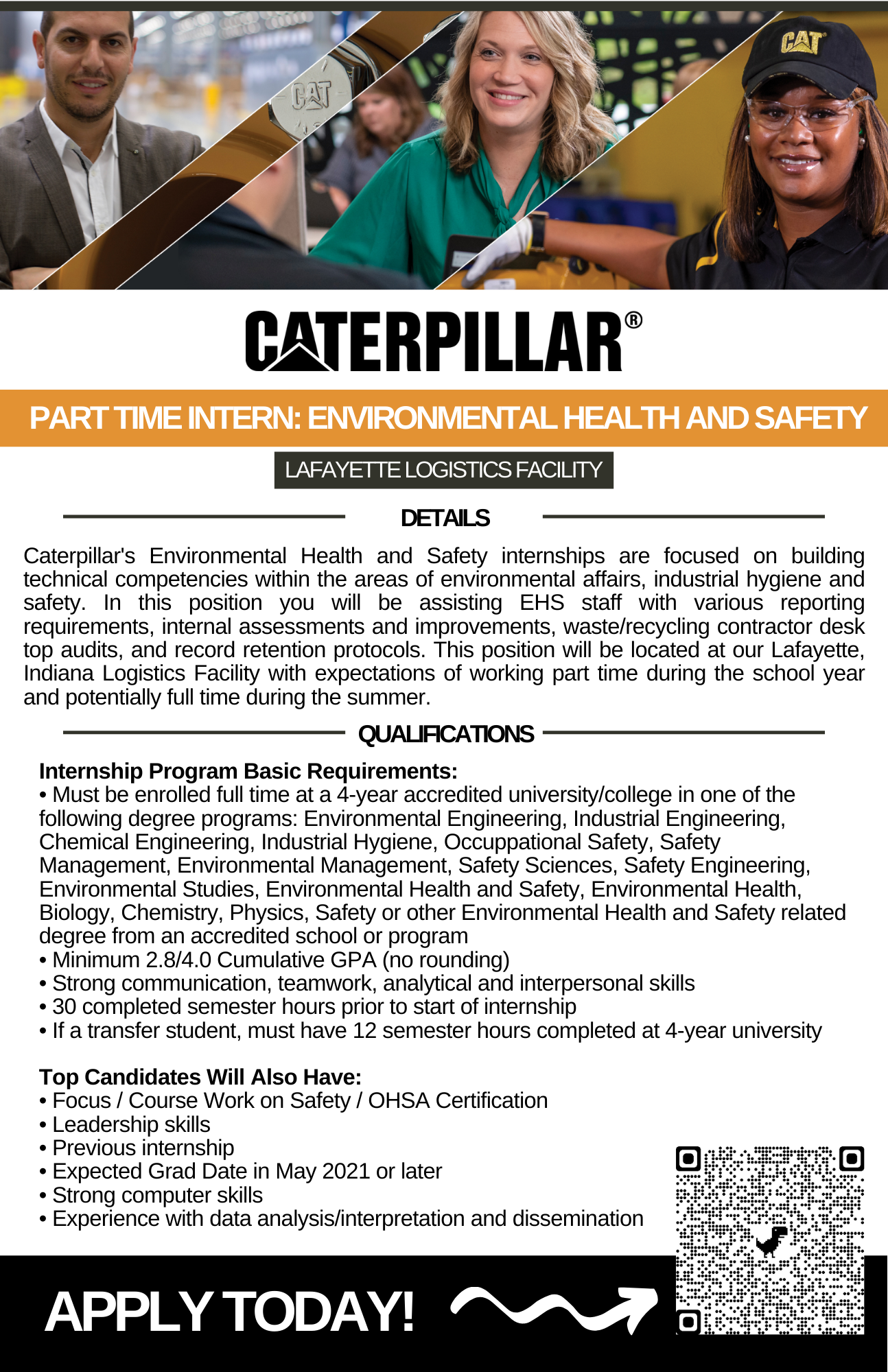 Caterpillar Part Time Intern: Environmental Health and Safety ...