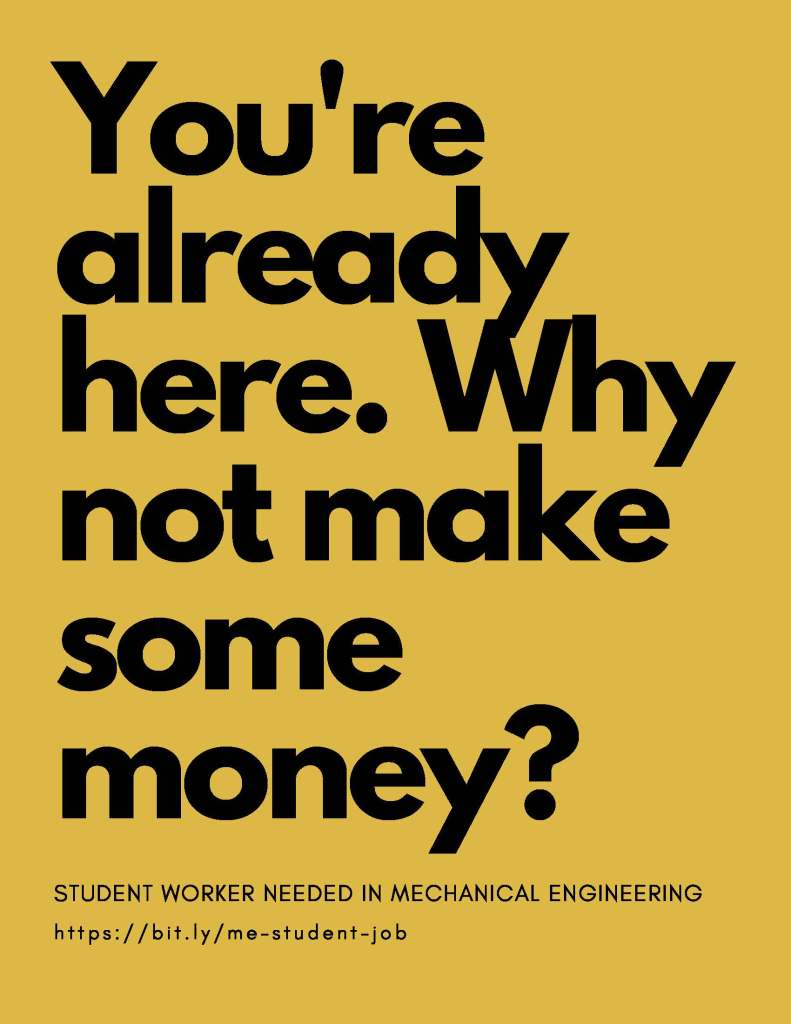 Student Worker Position Available – PurdueME.com