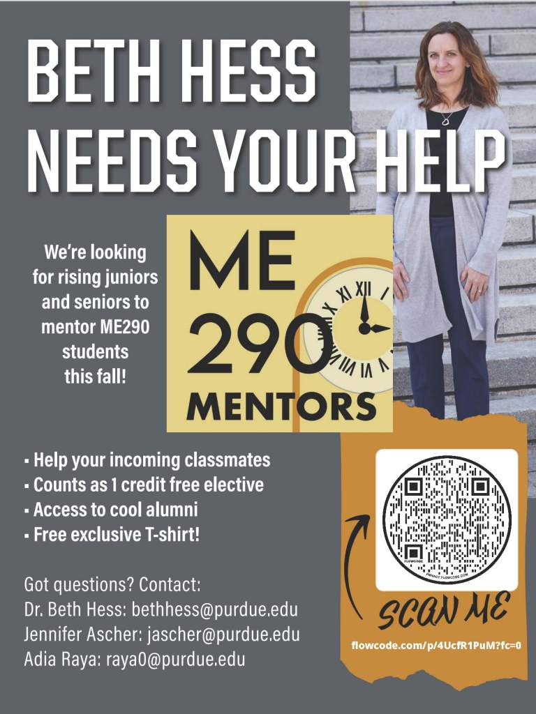 Beth Hess Needs Your Help – ME290 – PurdueME.com