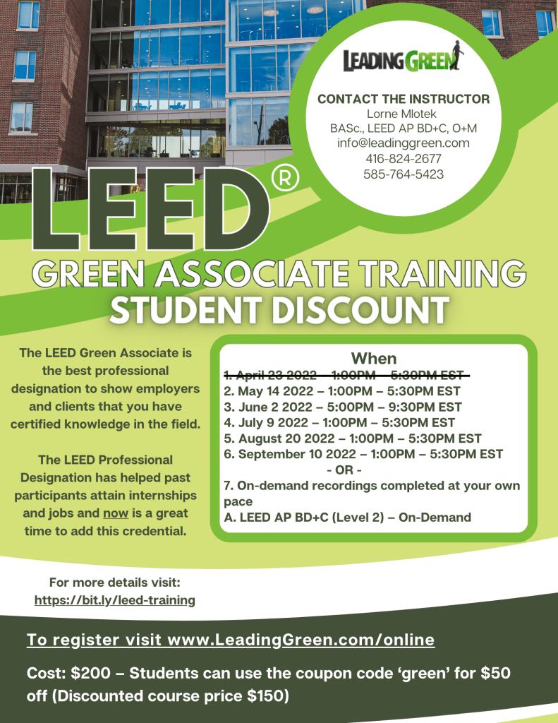 LEED Online Certification; Student Discount – PurdueME.com