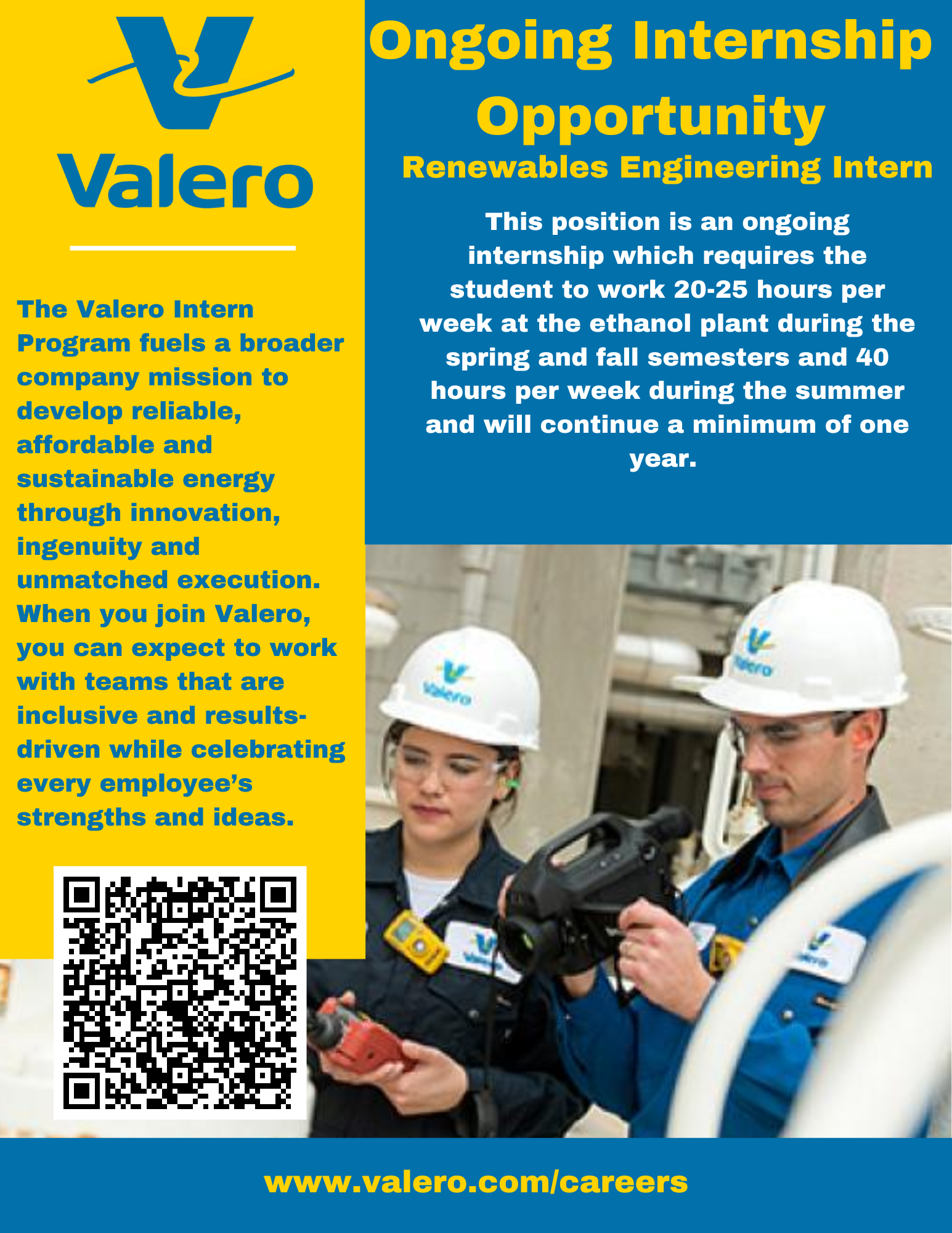 Valero Ongoing Internship Opportunity! – Undergraduate Blog