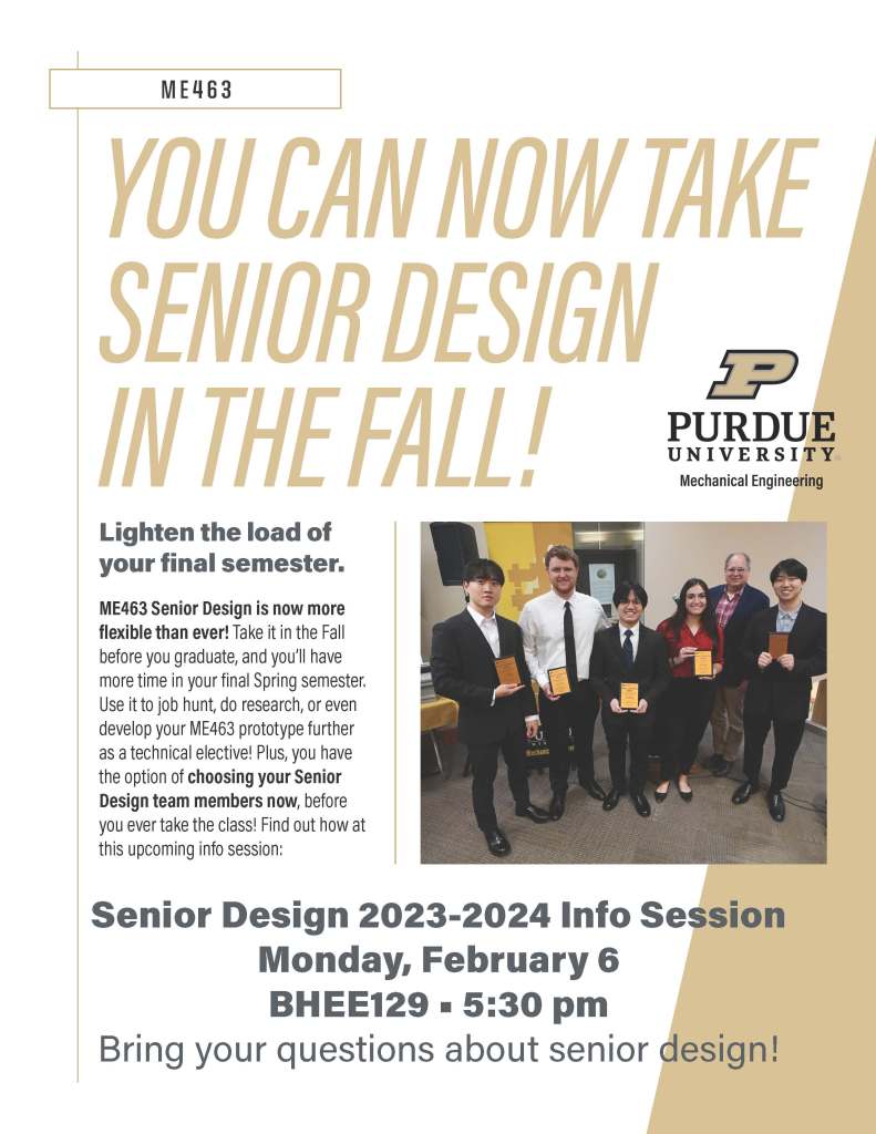 Senior Design Info Sesson – PurdueME.com