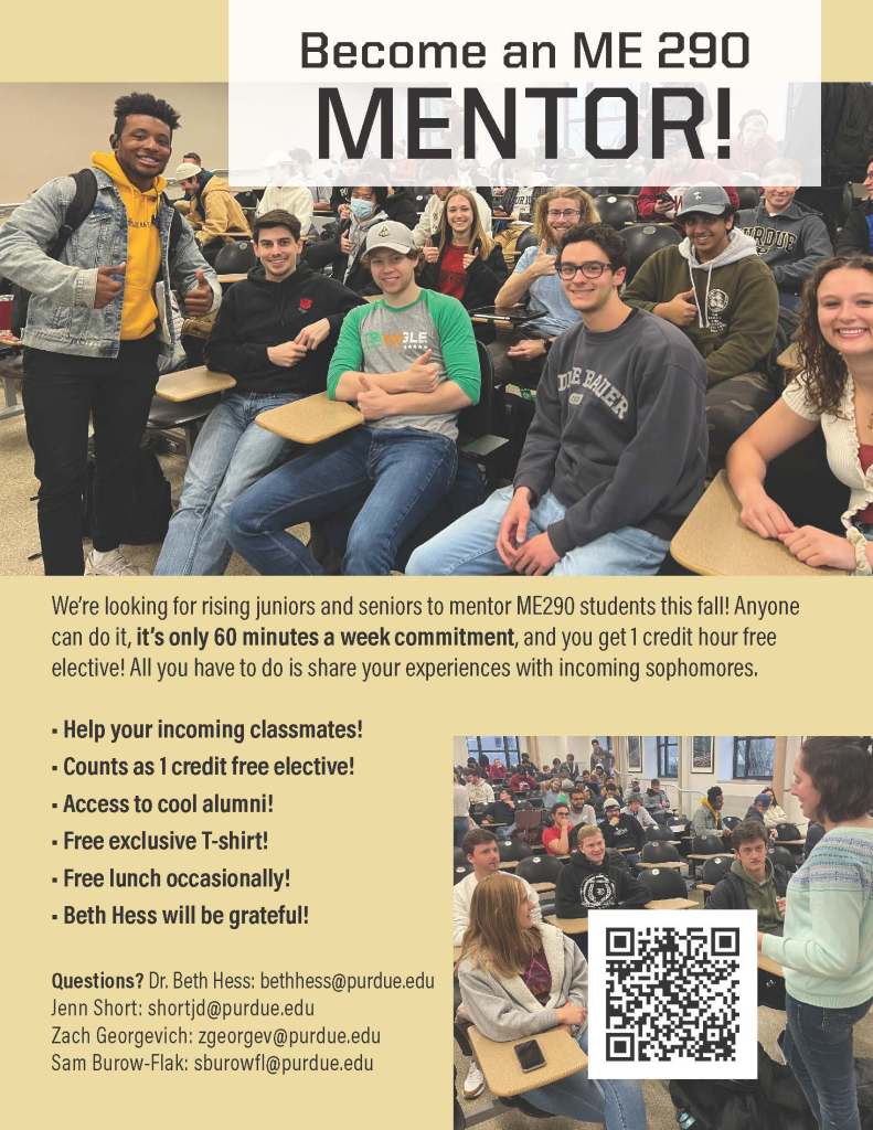 Become an ME 290 Mentor! – PurdueME.com