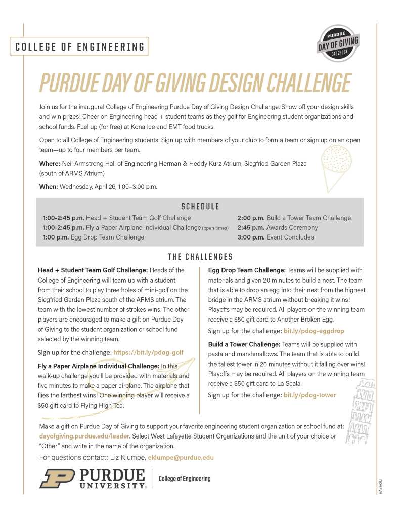 Purdue Day of Giving Design Challenge – PurdueME.com