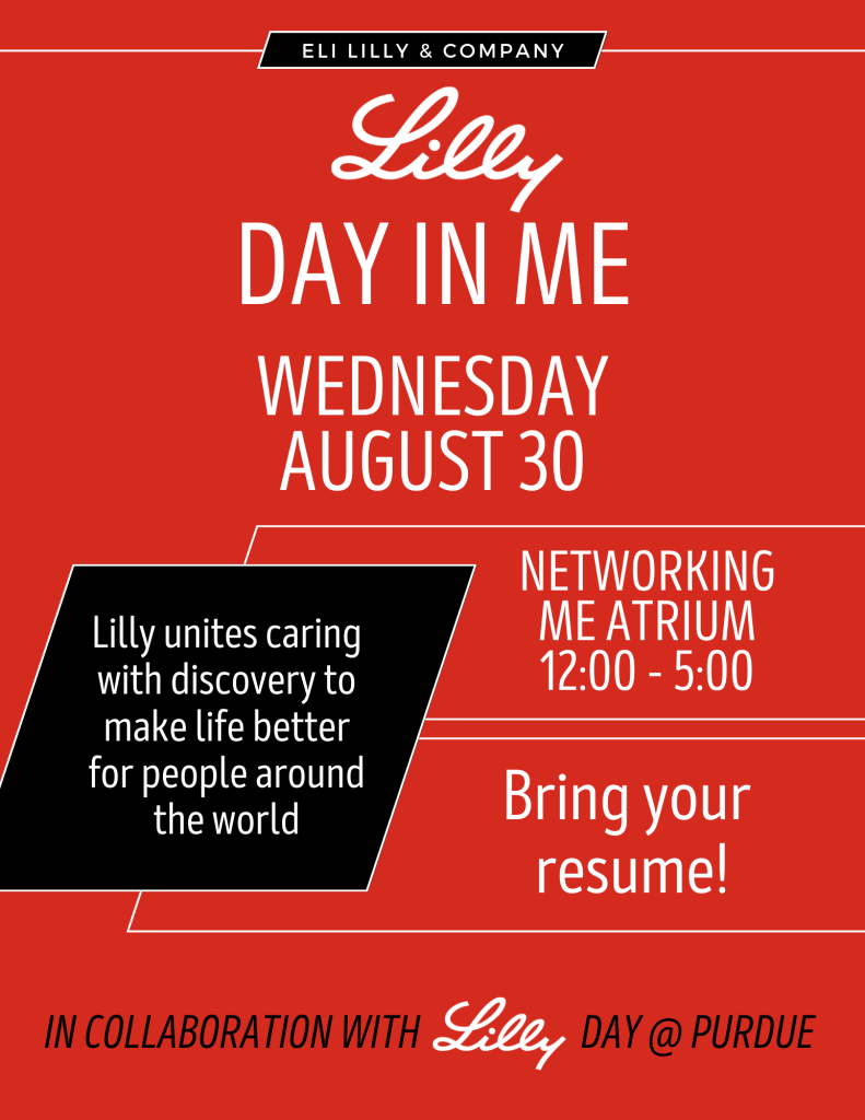 Lilly Day in ME! Wednesday, August 30 – PurdueME.com