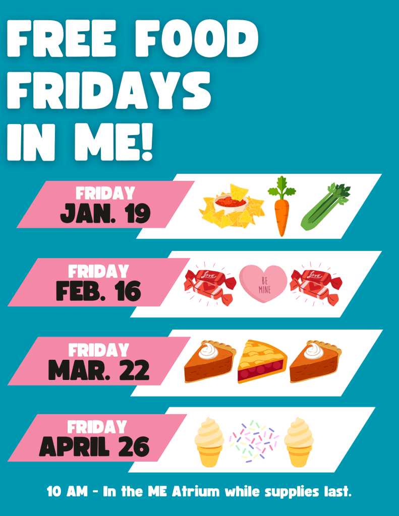 Free Food Fridays for Spring 2024 – PurdueME.com