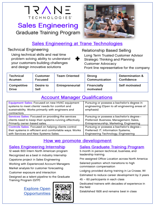 Trane Technologies Graduate Training Program – PurdueME.com