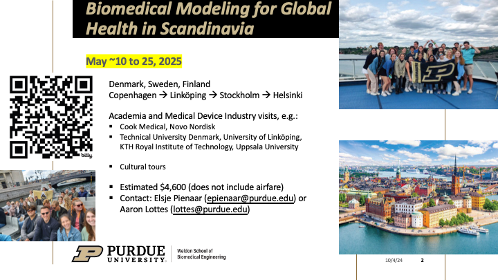 Biomedical Modeling for Global Health in Scandinavia – PurdueME.com